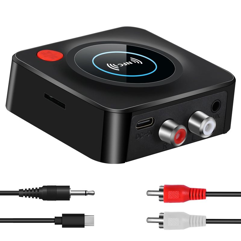 Bluetooth 5.2 Transmitter Receiver,Wireless Audio Adapter with Display ...