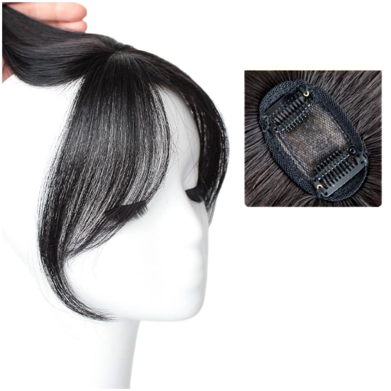 AYunhe Natural Human Hair Bangs Side Fringe for Women 3D Middle Part ...