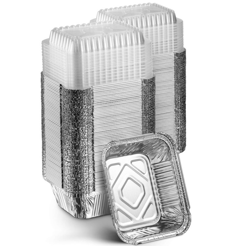 MontoPack Disposable Takeout Pans with Clear Lids | 1lb Capacity ...