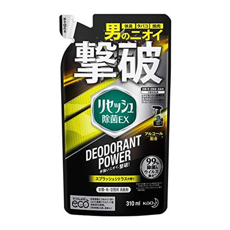 Kao Resesh Disinfecting EX Deodorant Power Splash Citrus Scent Refill 10.1 fl oz (310 ml) Set of ...