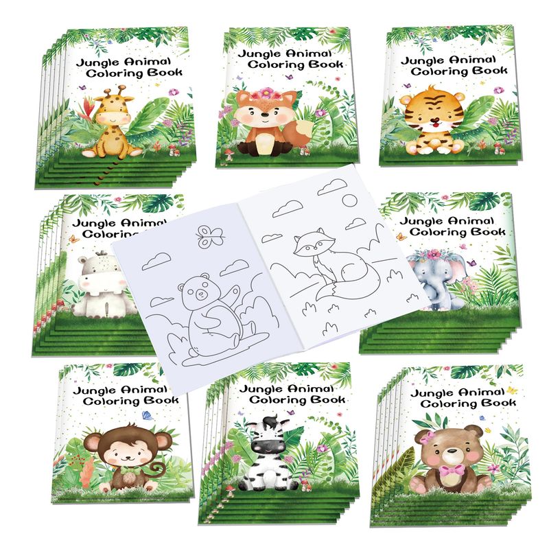 16 Pcs Jungle Animal Coloring Books Bulk Mini Coloring Books Bulk for ...