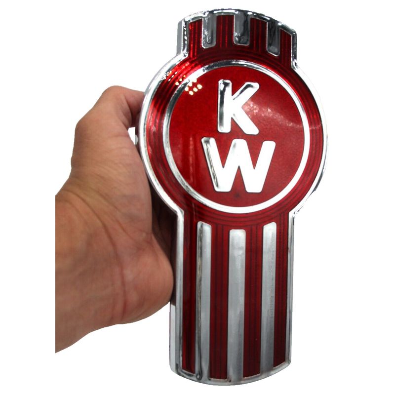 Fits Kenworth Bug Hood Grille Logo Emblem Badge Chrome Red - Online ...