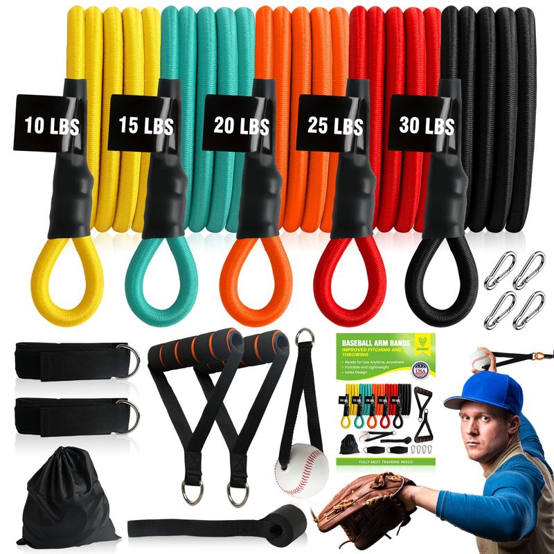 17pcs Baseball Arm Bands Training Kit - CEYOME (5pcs-5 Resistant Level ...