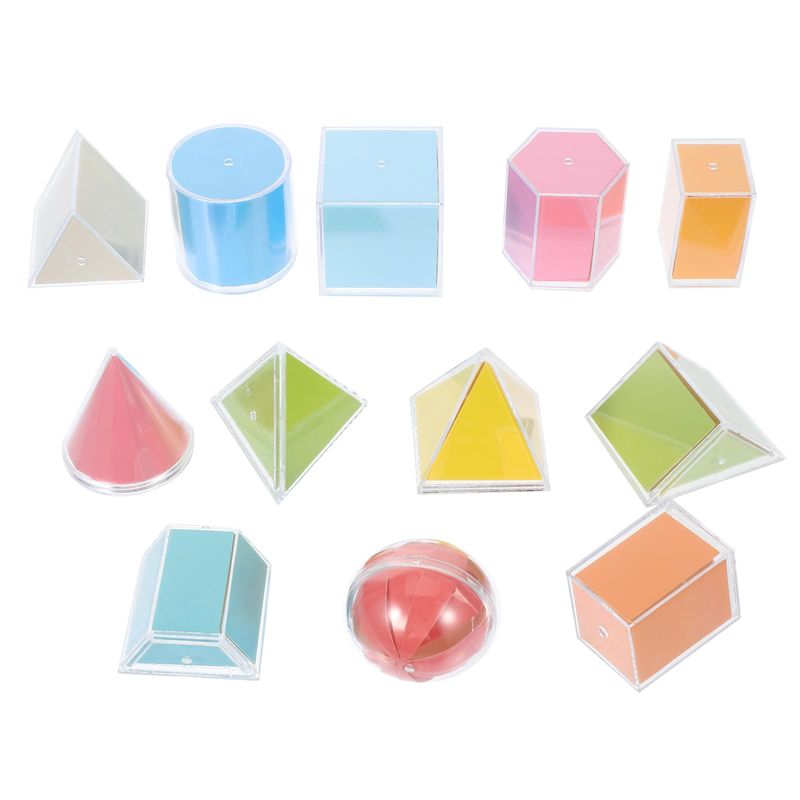 TEHAUX 3D Shapes Geometric Model Set, 12pcs Education Geometric Solids ...