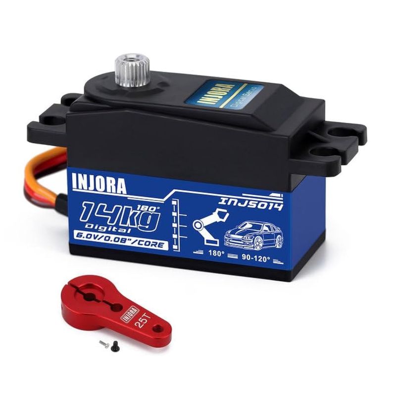 INJORA 14 kg Low Profile Servo Wing High Torque Digital Servo with 25T ...