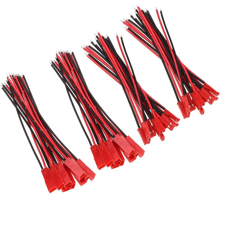 Boladge 20 Pairs JST SYP Plug 2 Pin Male to Female Connector Wired Adapter 10CM 22AWG Silicone ...