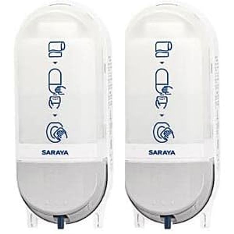 Saraya SC-460R Toilet Seat Disinfecting Cleaner Dispenser (Set of 2) + 1 Disinfecting Sheet ...