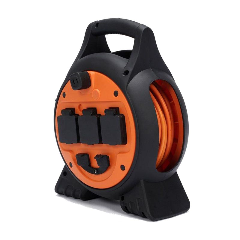 Hi-Gear Mobile Mains Roller Power Unit with 3 UK 3 Pin Sockets, 2 USB ...