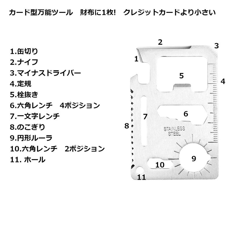 Multi-functional Card-Shaped Tool, Stainless Steel with Case, Can ...