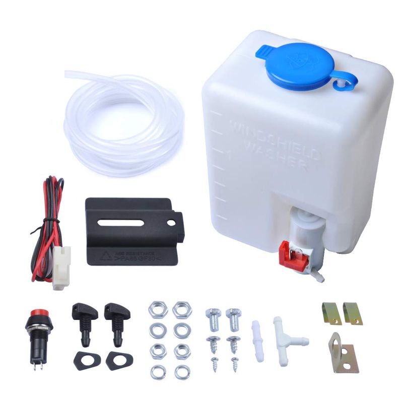 OTUAYAUTO Universal Windshield Washer Bottle, 12V Washer Pump Fluid ...