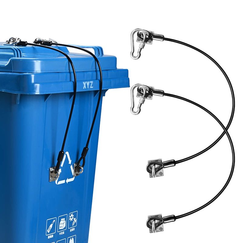 tofeer Wheelie Bin Stopper, Bear Proof Wheelie Bin Lock Wire Rope ...