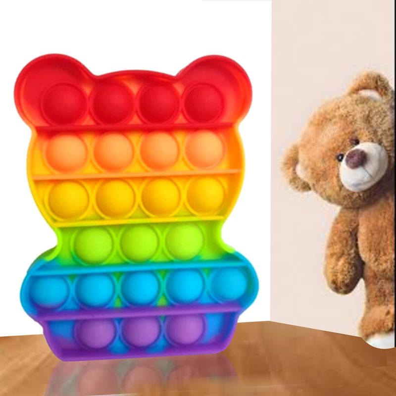 COLORS Rainbow Pop it fidget toy- Stress reliever Push pop toy - A ...