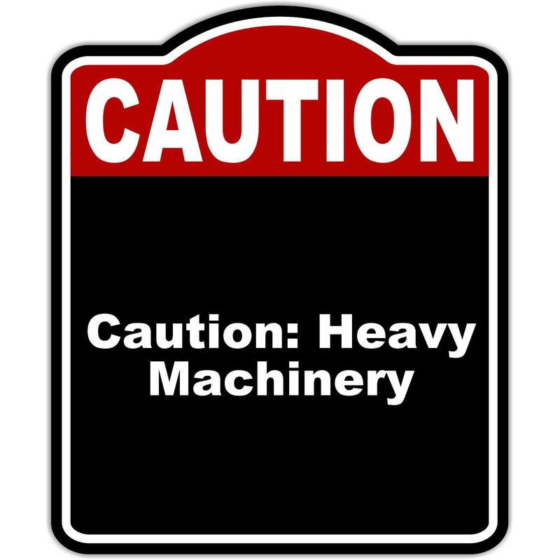 Caution Heavy Machinery Caution Red Black Aluminum Composite Sign 20 x ...
