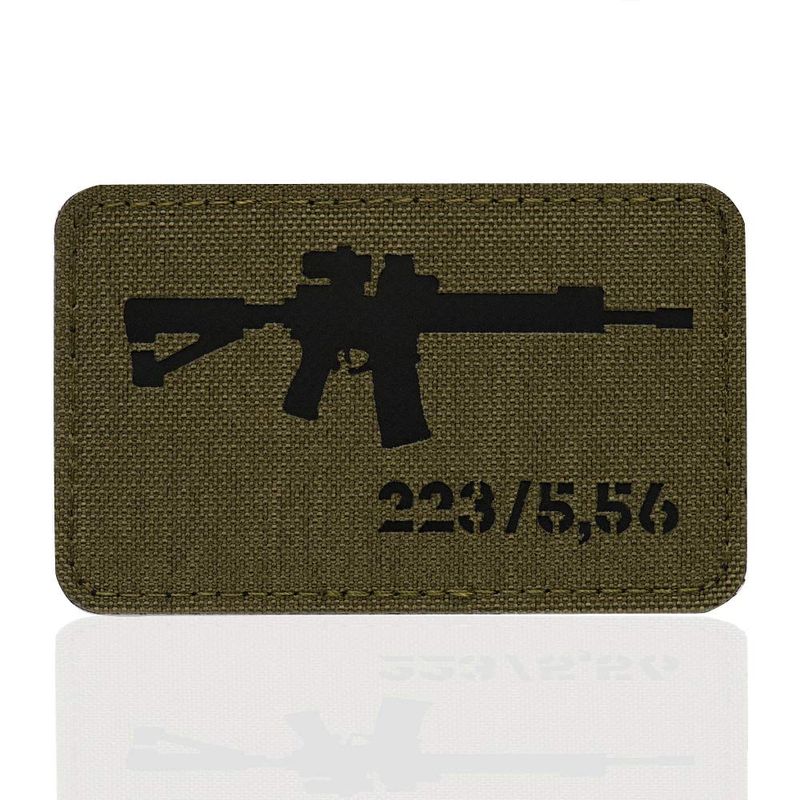 M-Tac AR-15 Tactical Morale Patch Lazer Cut Hook Fasteners, Black/Ranger Green - Online ...