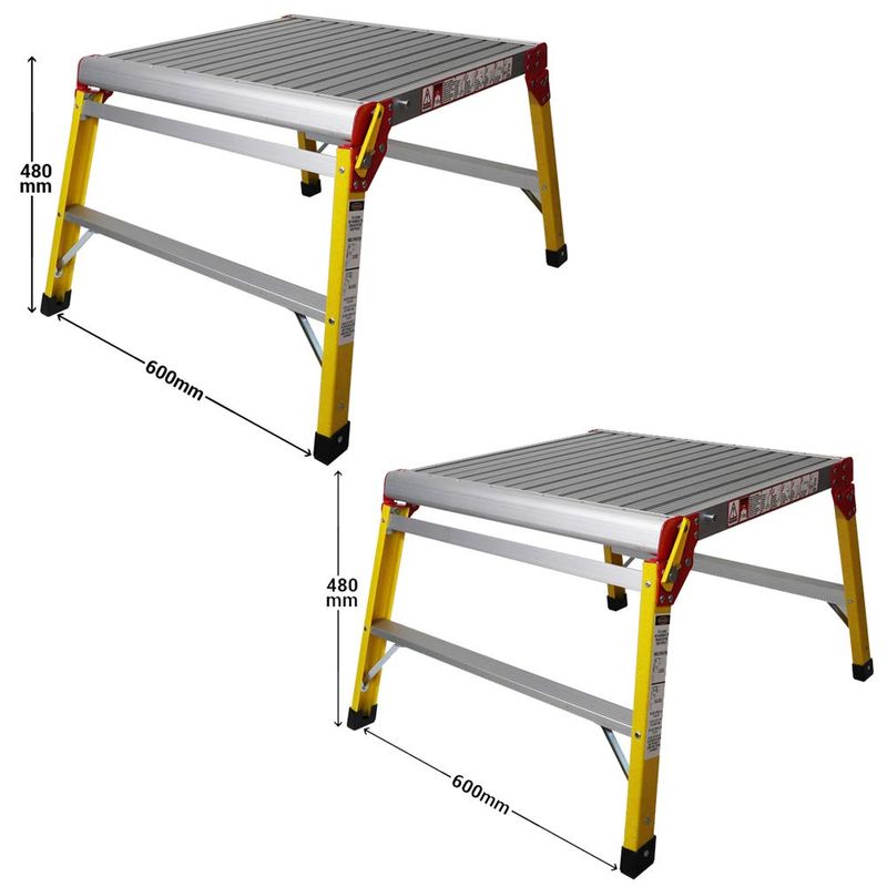 Excel Fibreglass Folding Hop Up Platform Work Bench 600mm x 600MM Pack ...