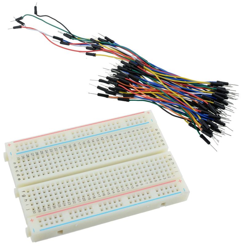 400 Point Solderless PCB Breadboard + 65pcs Jumper Wire Cables - Online ...