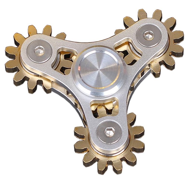 Pure Brass Fidget Spinner Gears Linkage Fidget Gyro Toy Metal DIY Hand ...