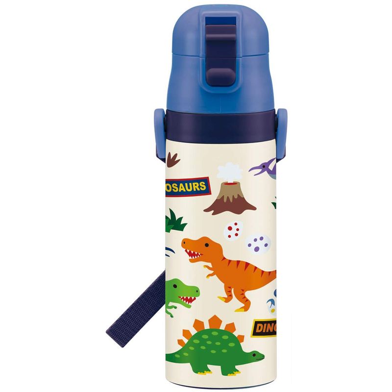 Skater SDC4-A Sports Bottle, Children's, Stainless Steel, Dinosaurus, 15.9 fl oz (470 ml ...