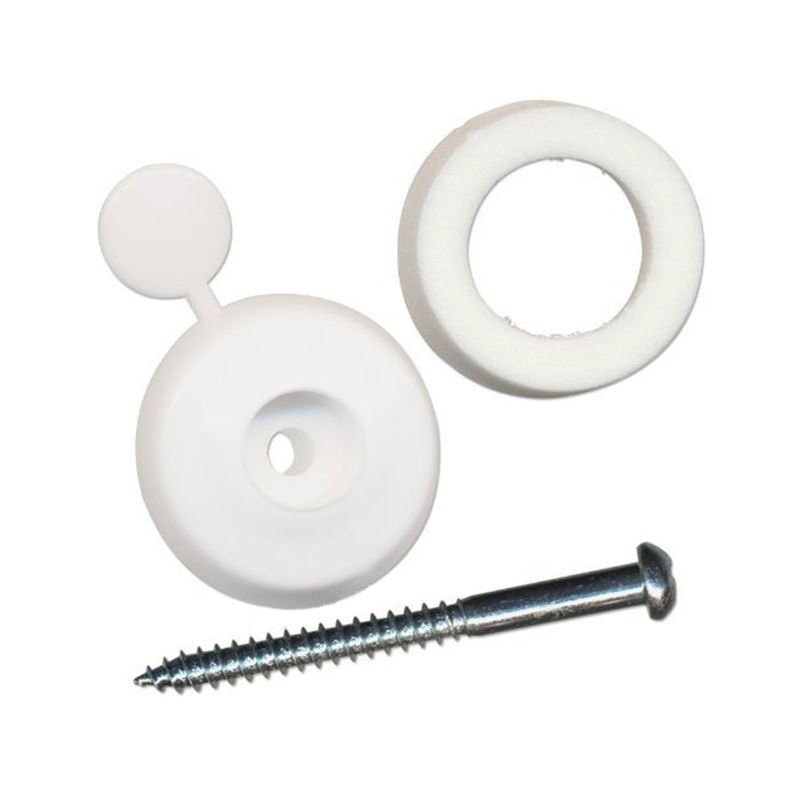 10 x White 10mm Thick Polycarbonate Sheet Fixing Buttons to fix or ...