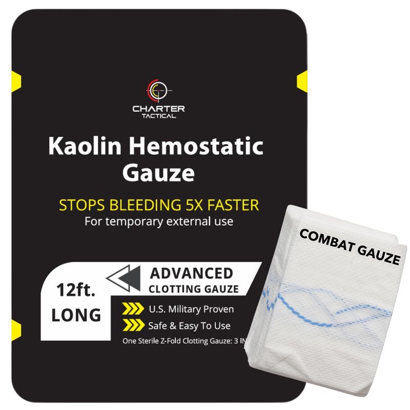First Aid Advanced Quick Clotting Combat Gauze - Flexible Hemostatic ...