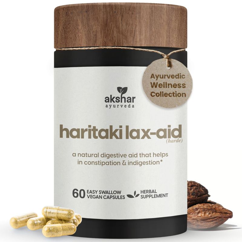 AKSHAR Ayurveda - Haritaki Lax Aid Capsules for Natural Constipation ...