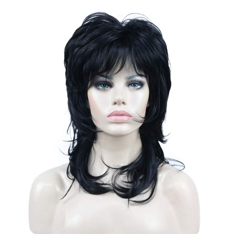 Aimole Shaggy Layered Wig Shoulder Length Women's Wig with Hair Bangs ...