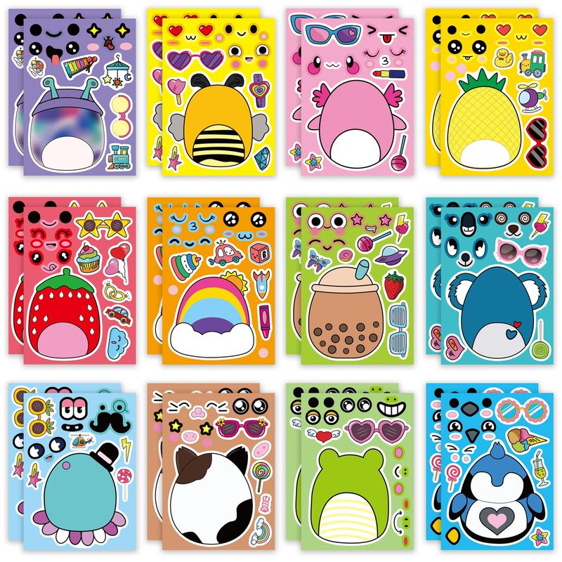 24 Piece Make a face Stickers Pack,Make Your Own Stickers,DIY Puzzle ...