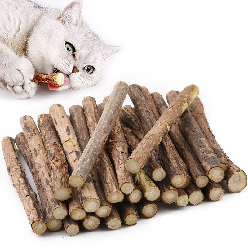 Aidiyapet Pack of 30 Catnip Sticks, Matatabi Cat Chewing Wood, Matatabi ...