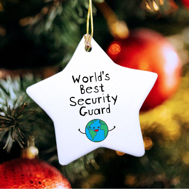World's Best Security Guard Ornament - Star Shaped for Party Decoration ...