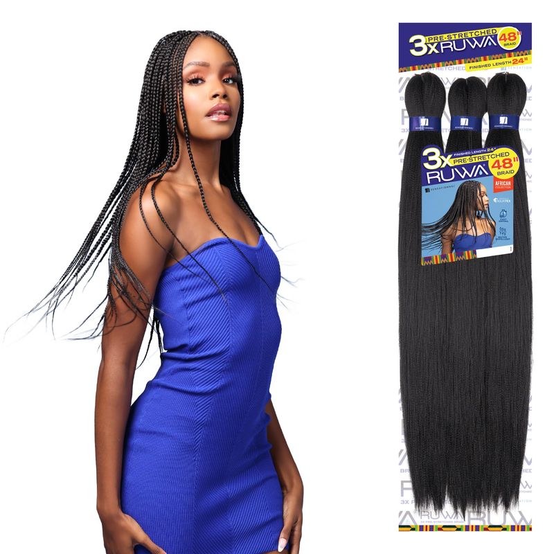 Sensationnel Ruwa prestretched braiding hair - 3x ruwa 48 inch 24 ...