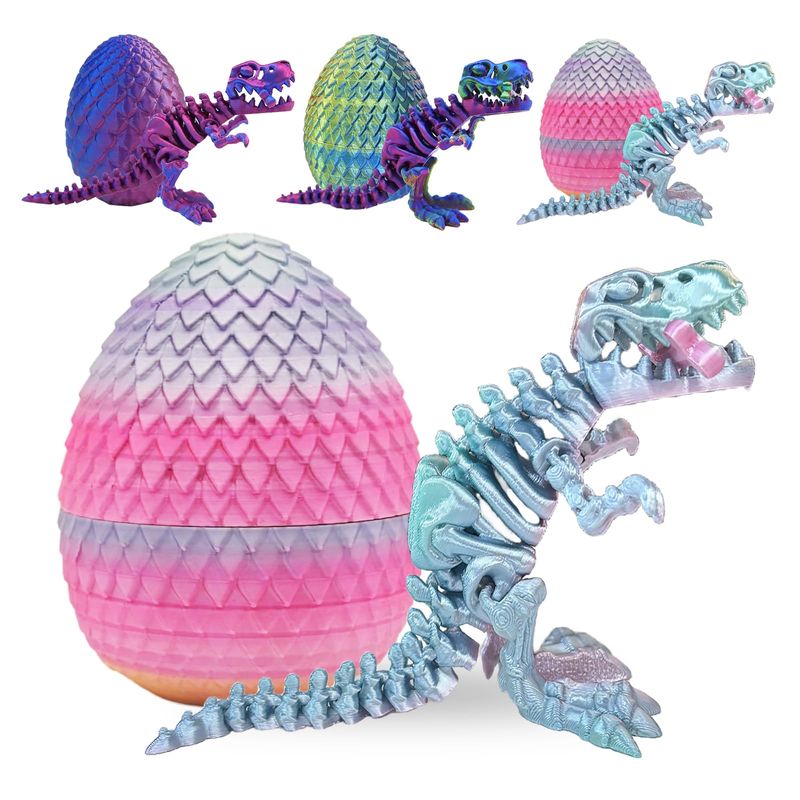 nnOuOnn 3D Printed Dinosaur Animals Fidget Toys, Dinosaur in egg, 4.7in ...