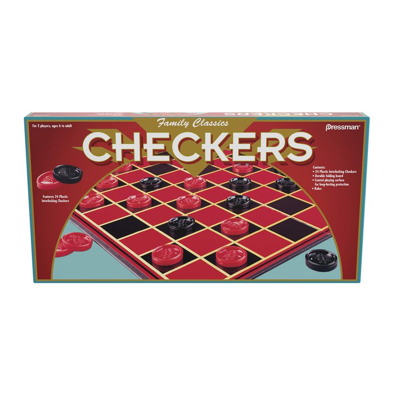 Family Classics Checkers -- With Folding Board and Interlocking ...