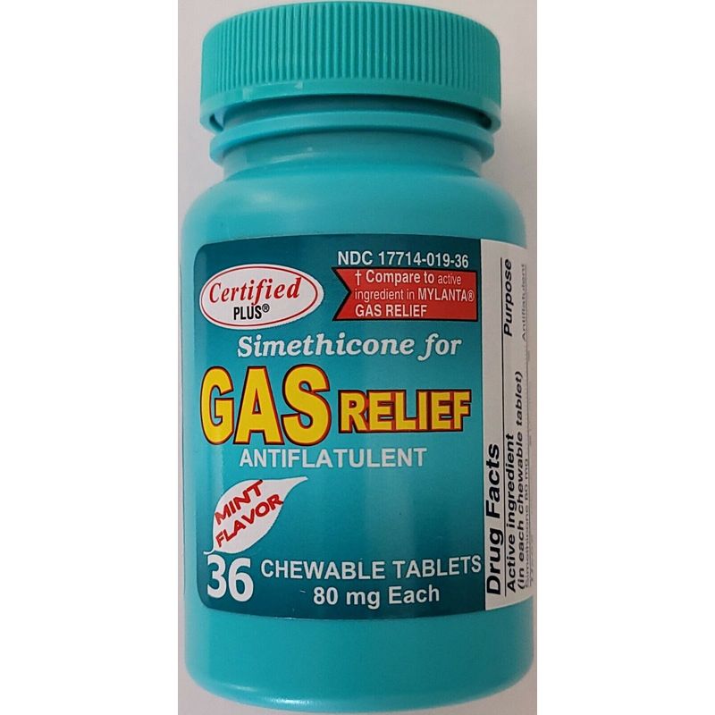 GAS RELIEF Bloating Pressure Chewable Mint Flavor Tablets 36/Pk ...