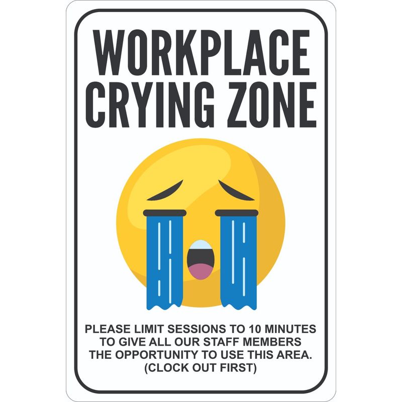 Funny Workplace Crying Sign, Office Decor, Desk Decor, Coworker Gift ...