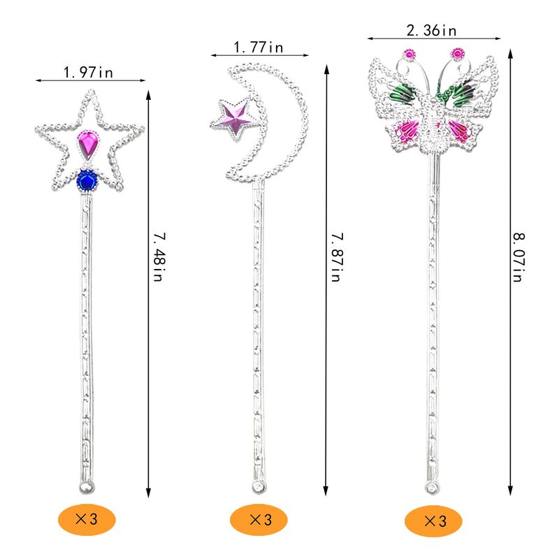 PPXMEEUDC 21 Piece Fairy Metal Magic Dress-Up Wand Princess Wand Set ...