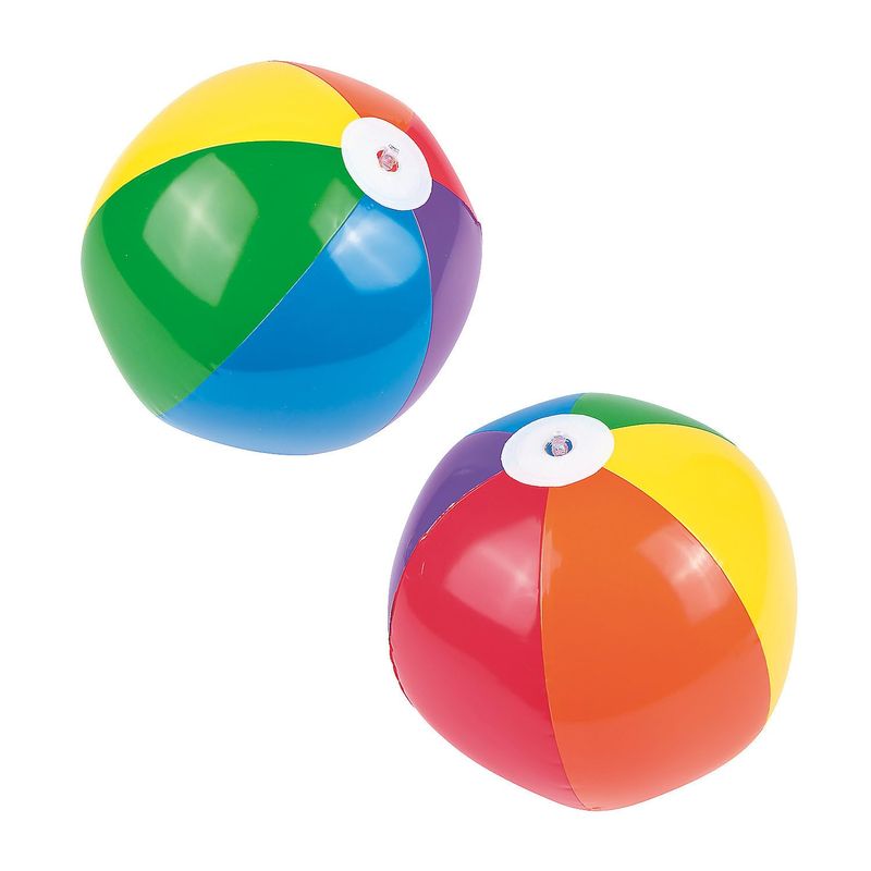 Fun Express Rainbow Beach Balls (11") - Toys - Inflates - Beach Balls ...
