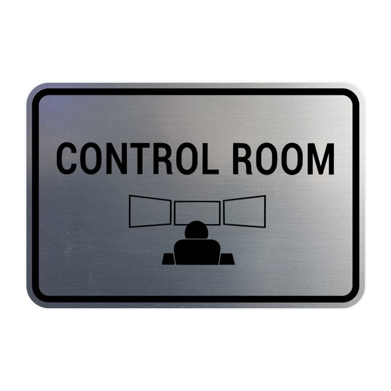 Classic Framed Control Room Sign (Brushed Silver) - Large - Online ...