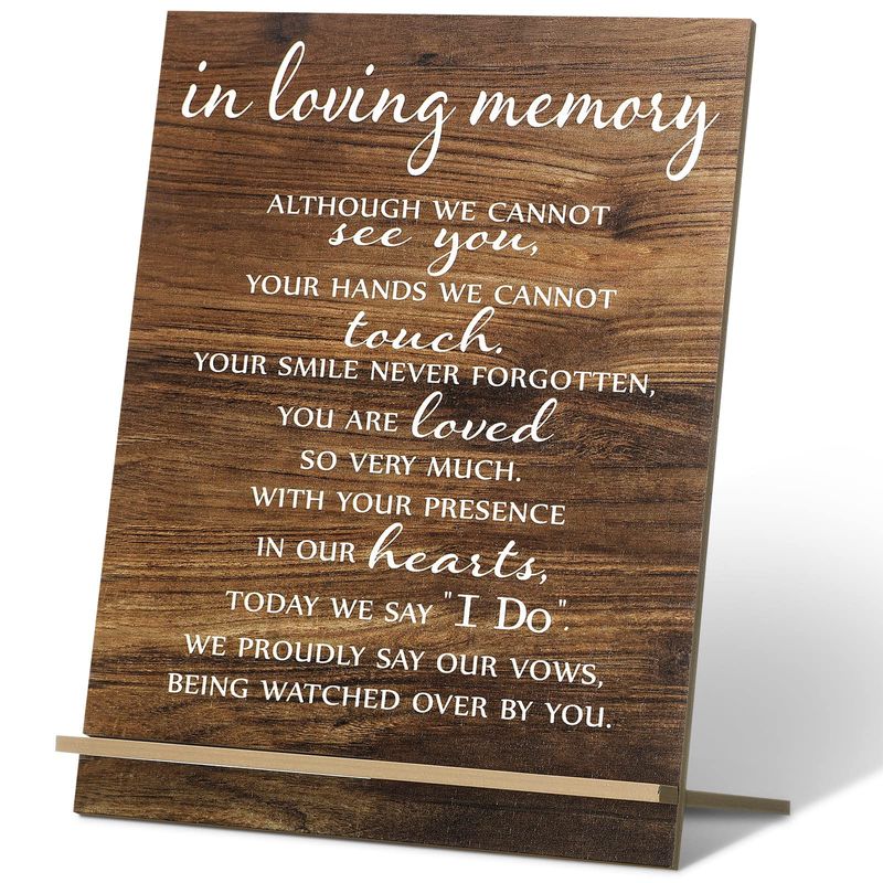 Chunful Memorial Table Sign for Wedding, Acrylic Wooden Wedding ...