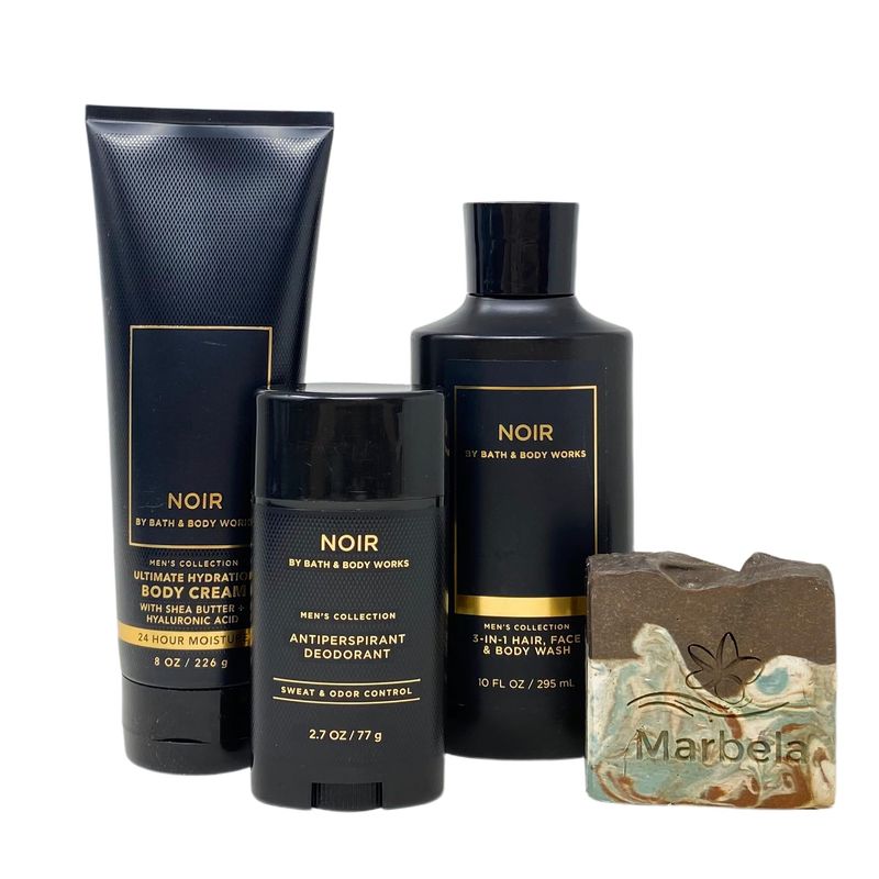 Bath & Body Works Men's Collection Noir 3 Piece Bundle - Body Cream - 3 ...