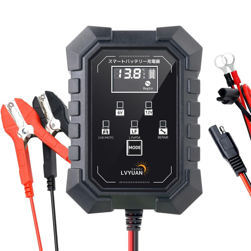 LVYUAN Fully Automatic Pulse Battery Charger, 1.5A, 6V/12V, Lead ...