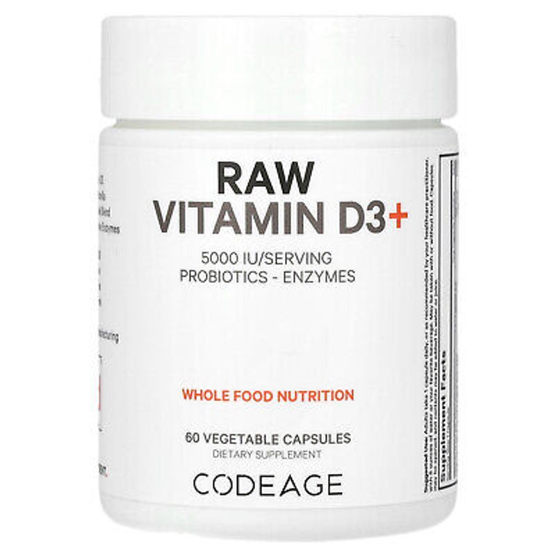 Raw Vitamin D3+, 5,000 IU, 60 Vegetable Capsules - Online Marketplace ...