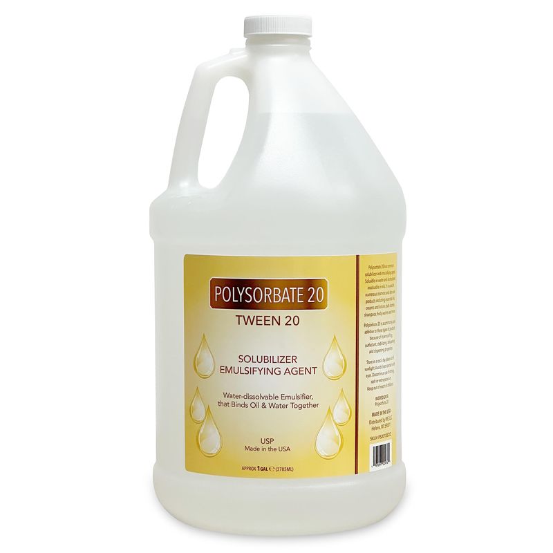 Polysorbate 20, 1 Gallon, Solubilizer Emulsifying Agent, 100% Pure ...