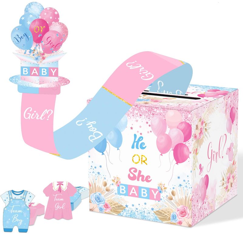 JCTHKUKU Baby Gender Reveal Pull Out Game with 50 Ballot Cards, Boho ...