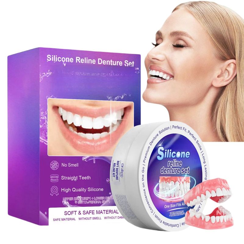 Silicone Reline Denture Set,Soft Denture Reline Kit,Soft Dentures False ...