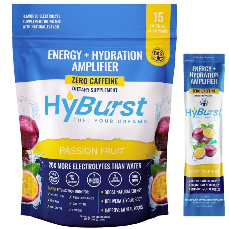 Hyburst Electrolytes Powder Packets, Hydration Amplifier + Energy ...