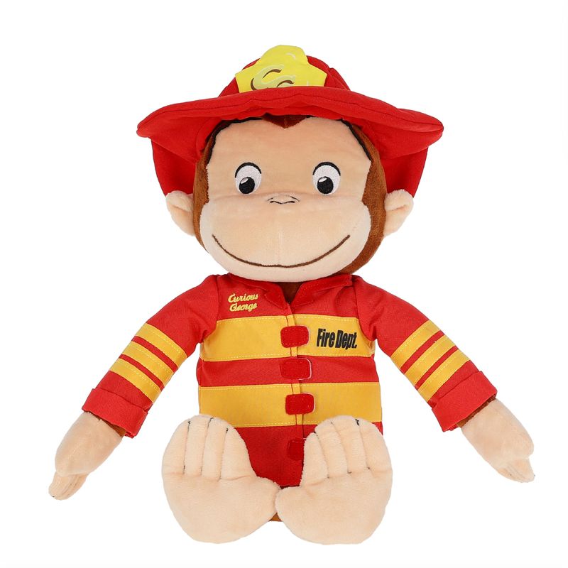 KIDS PREFERRED Curious George Fireman 15 inch Stuffed Animal Plush Toy ...