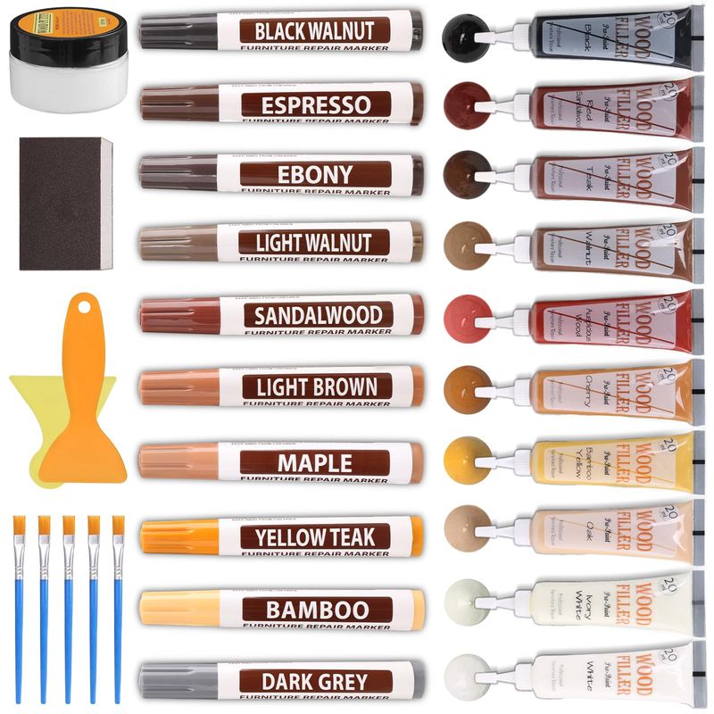 Repair Kit Laminate, Wood Putty Wood Filler Wood Marker Furniture ...