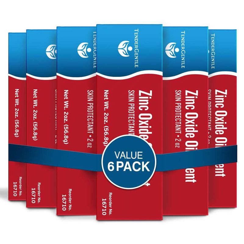 Zinc Oxide Ointment for Adults and Babies - Pack of 6, 2 oz Diaper Rash ...