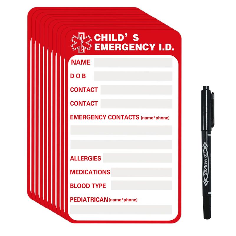 Tinnalart Medical Information Sticker for car, Emergency ID Cards,10 ...