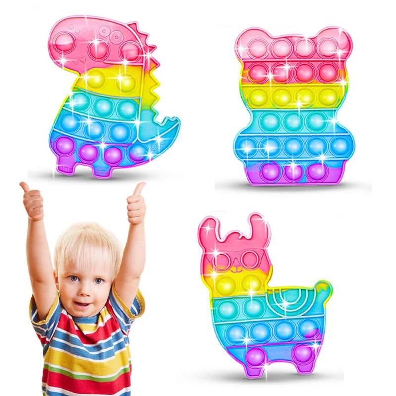 3 Packs Popit Fidget Toy, Pop It Bubble Sensory Fidget Toy, Bubble ...